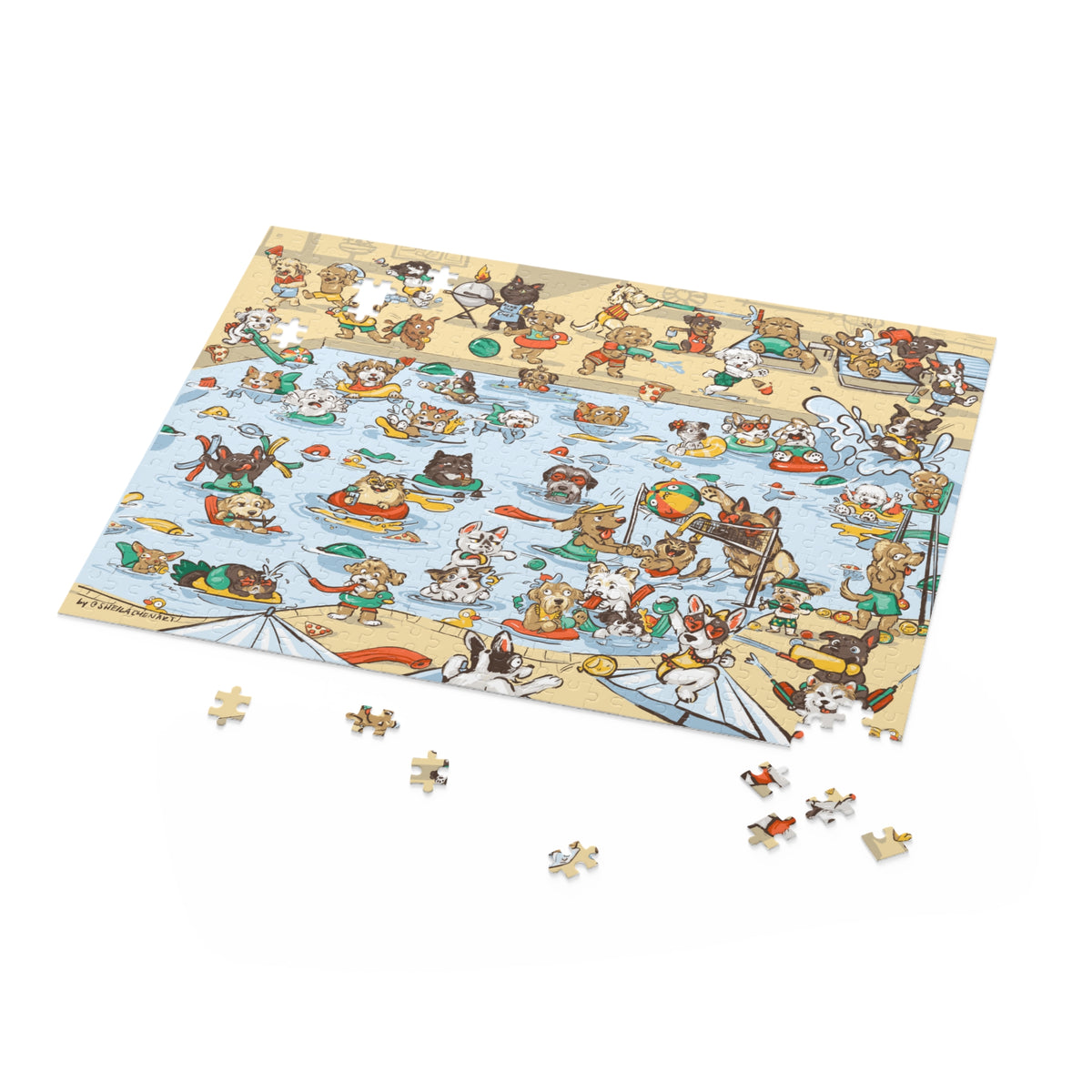Pool Party Puzzle (500-Piece) – sheilachenart